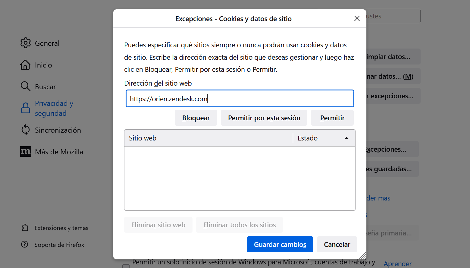 No puedo iniciar sesión en Orien – Orien Mesa de Ayuda