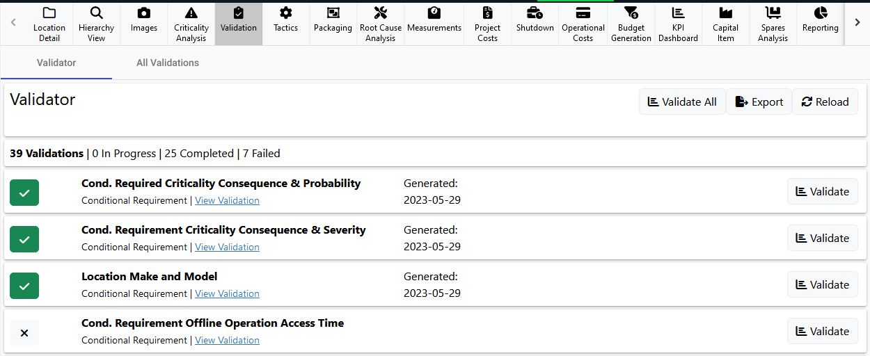 Validation Module – Orien Help Centre