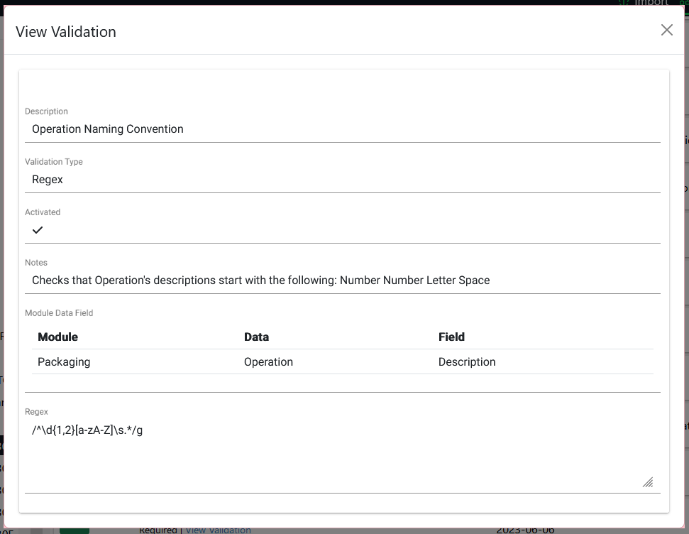 Validation Module – Orien Help Centre