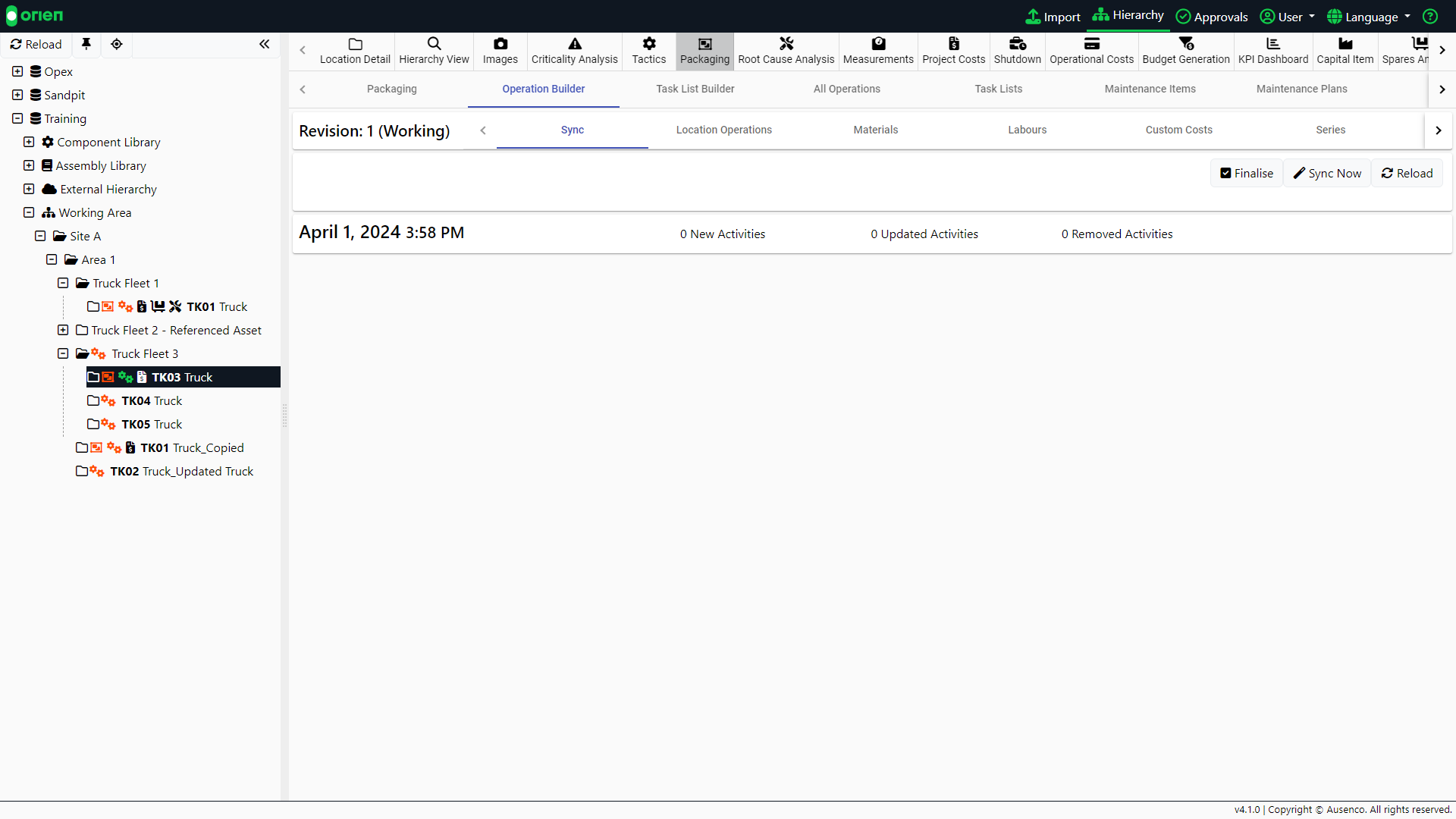 Operations Builder – Orien Help Centre