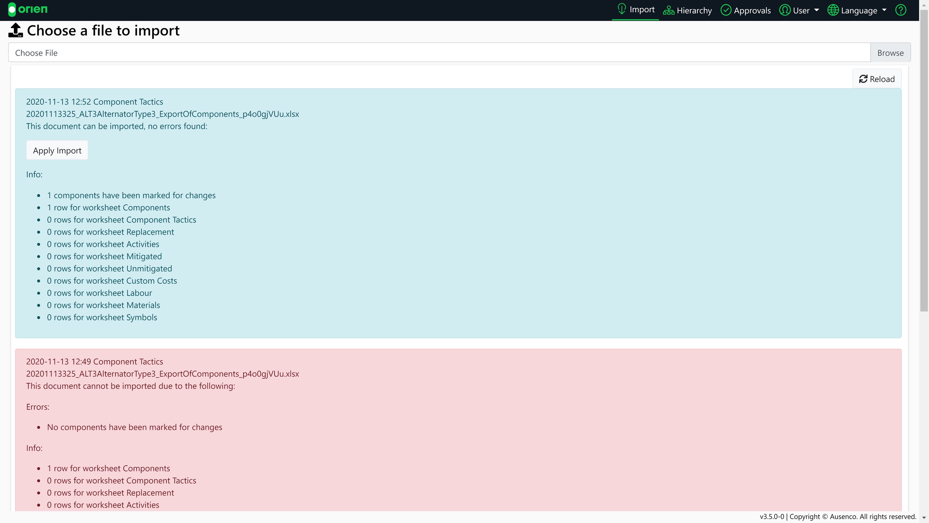 Exporting & Importing Data – Orien Help Centre