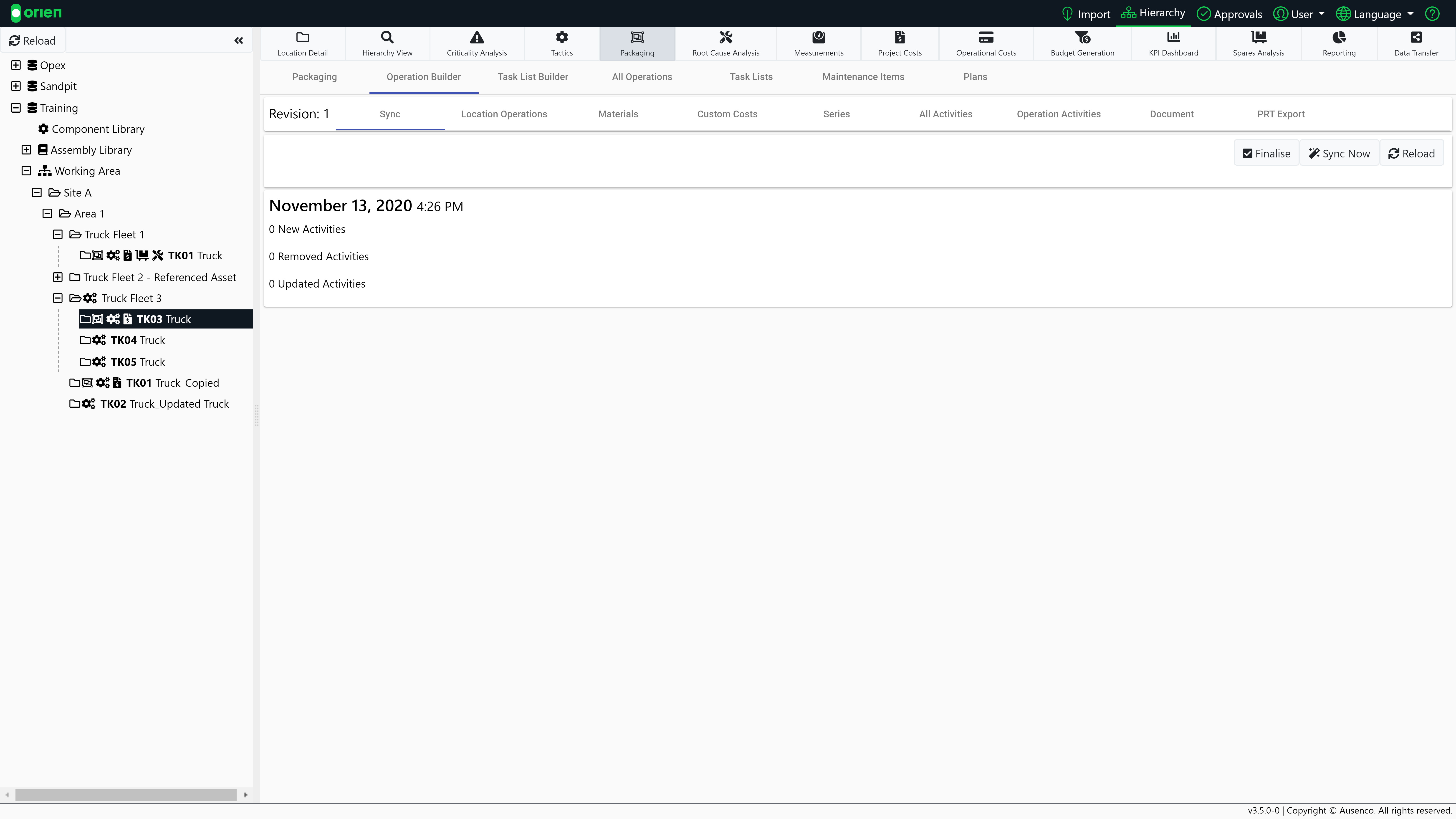 Operations Builder – Orien Help Centre