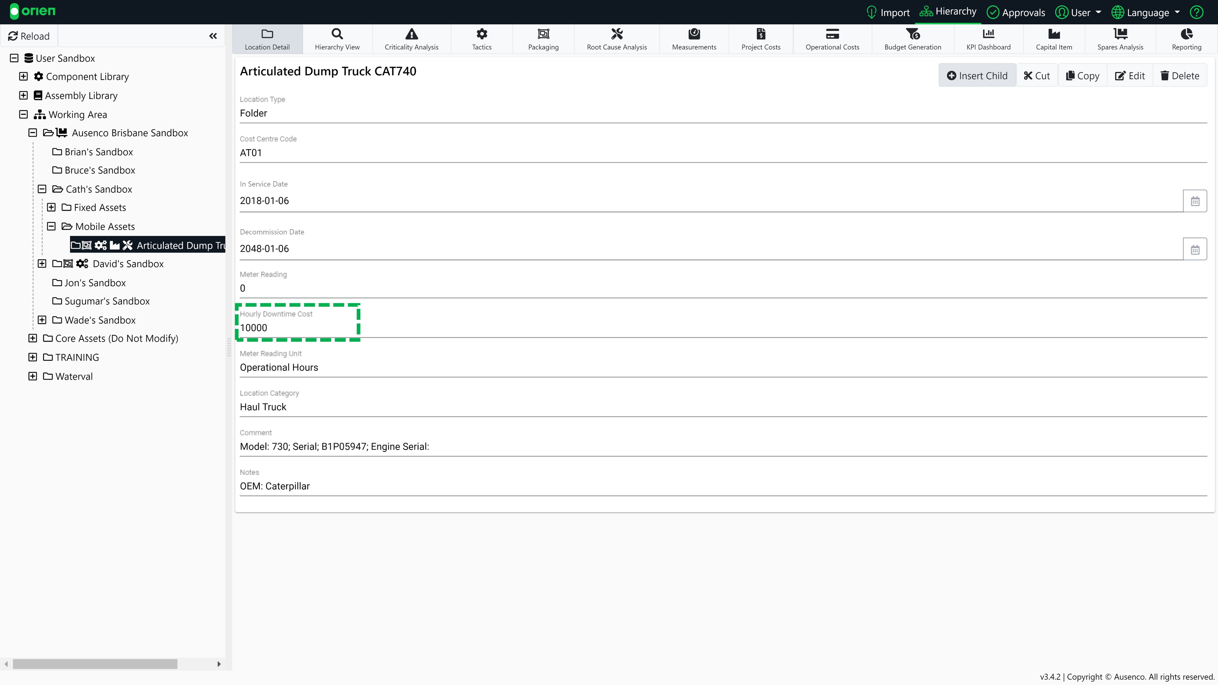 Spares Analysis – Orien Help Centre
